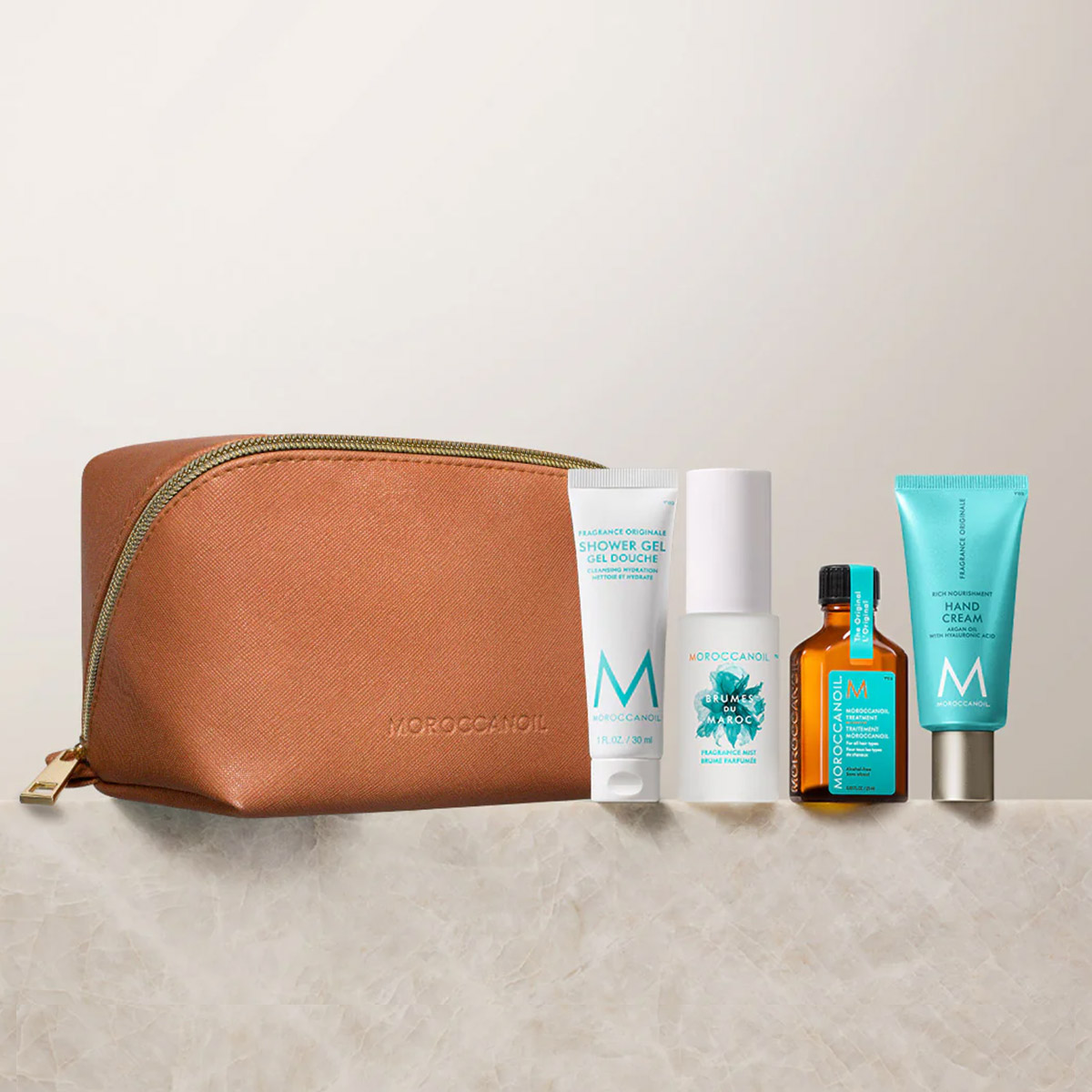 Moroccanoil Travel Kit Body Set (Oil Treatment, Shower Gel, Brumes Du Maroc, Hand Cream, Νεσεσέρ ...