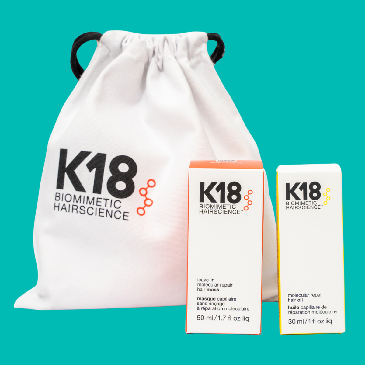 K18 Repair At Home Xmas Kit 3 (Leave-in Mask 50ml, Repair Hair Oil 30ml ...